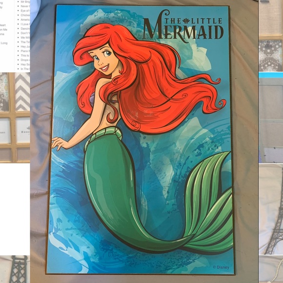 Disney | Wall Decor | Ariel Wood Poster | Poshmark